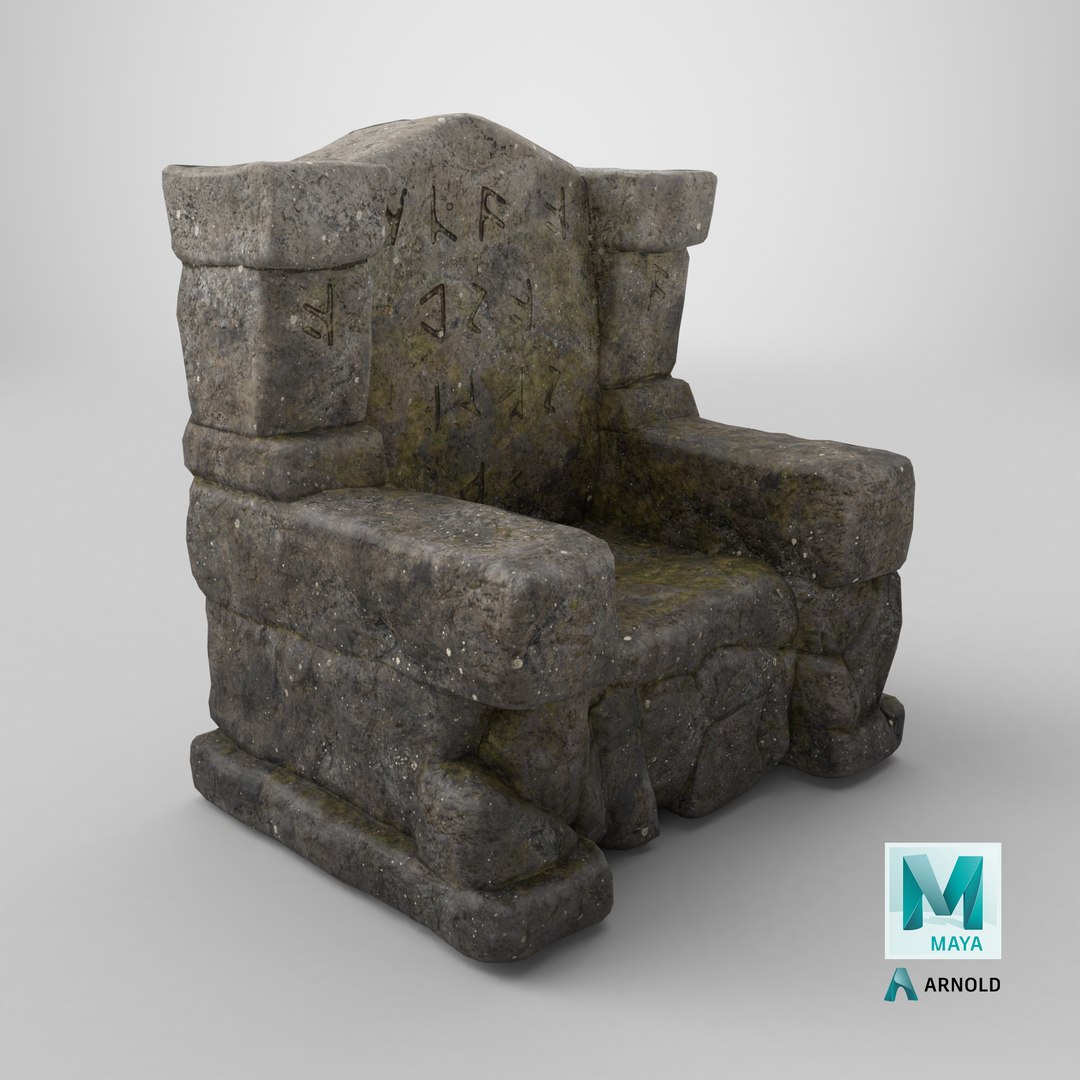 Old Stone Throne Ancient Viking Style 3D Model - TurboSquid 2478101