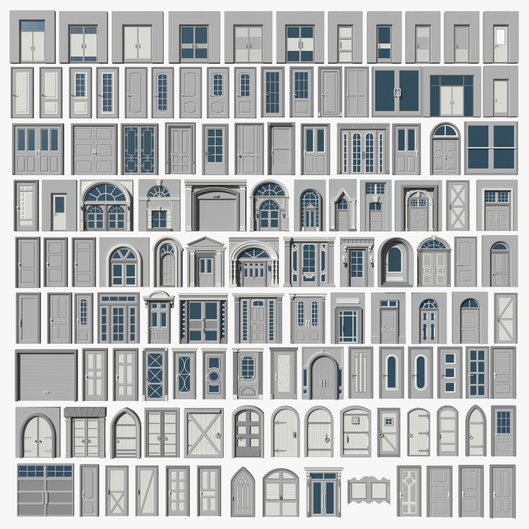 3D Doors Collection - 120 pieces model - TurboSquid 2049616