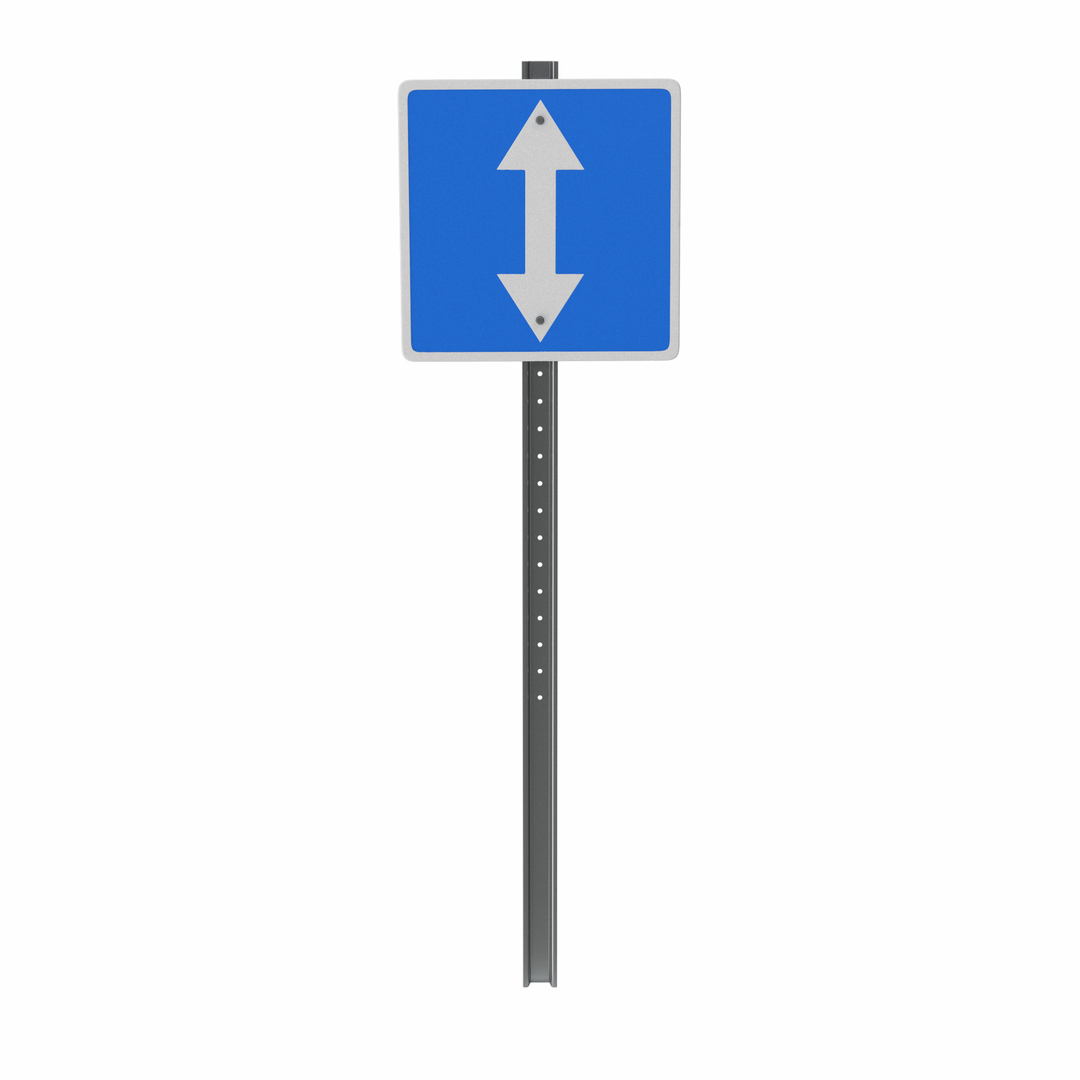 3D Road With Reverse Traffic Sign - TurboSquid 2044253