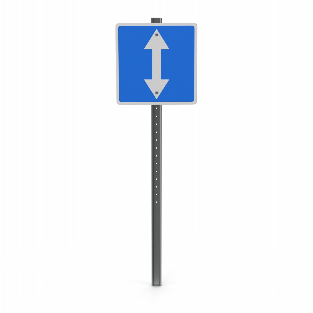 3D Road With Reverse Traffic Sign - TurboSquid 2044253