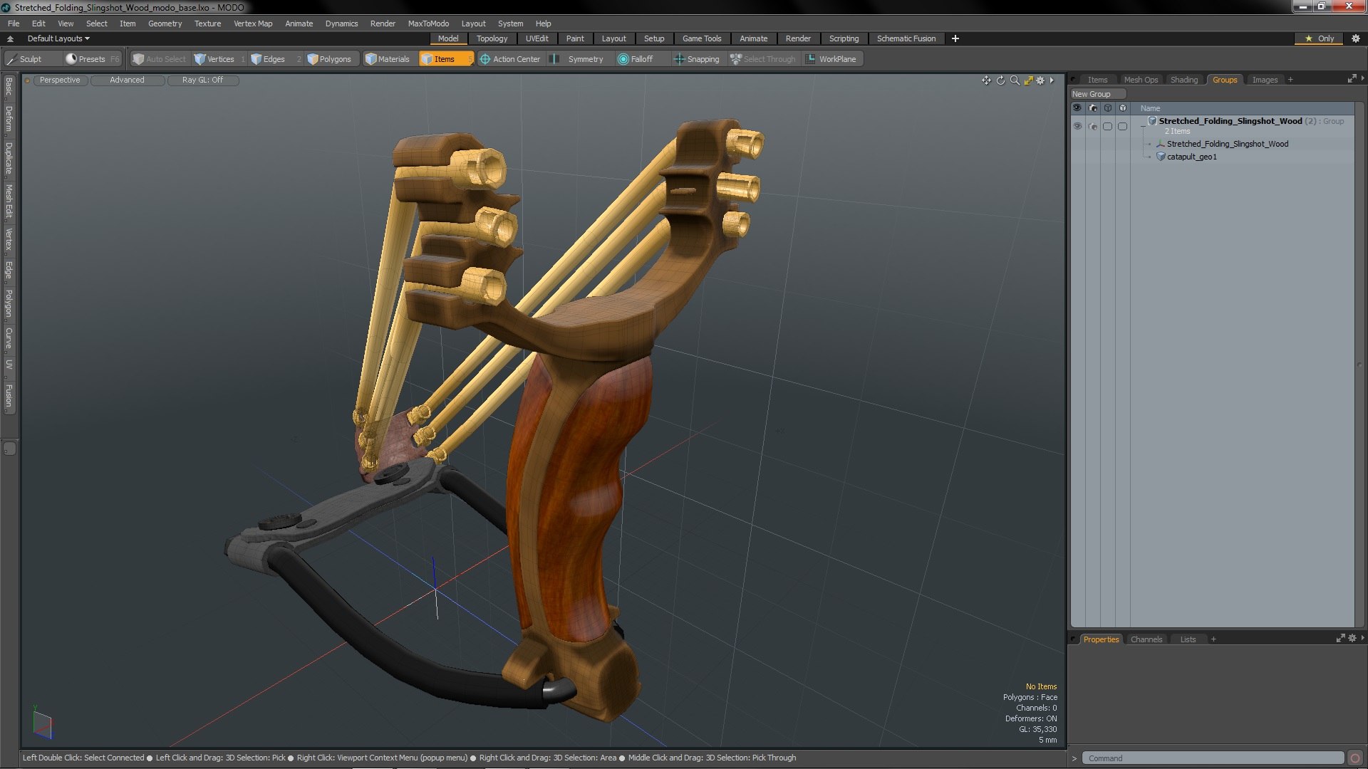 Stretched Folding Slingshot Wood Model - TurboSquid 2115351