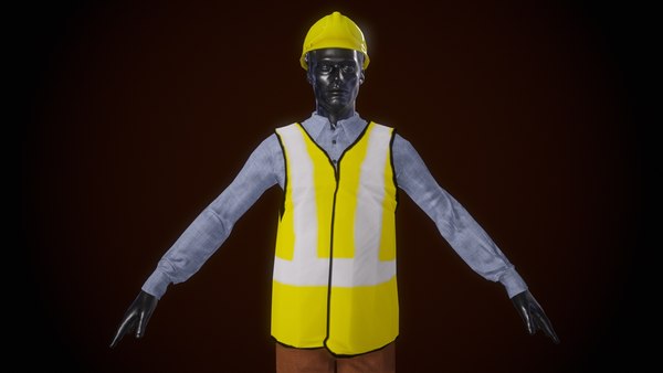 Construction Worker Engineer Uniform Low Poly GameReady 3D model ...