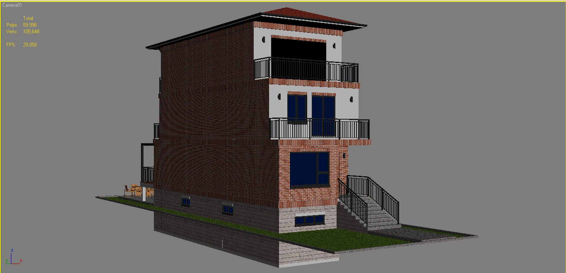 Brick House 3D Model - TurboSquid 1677912