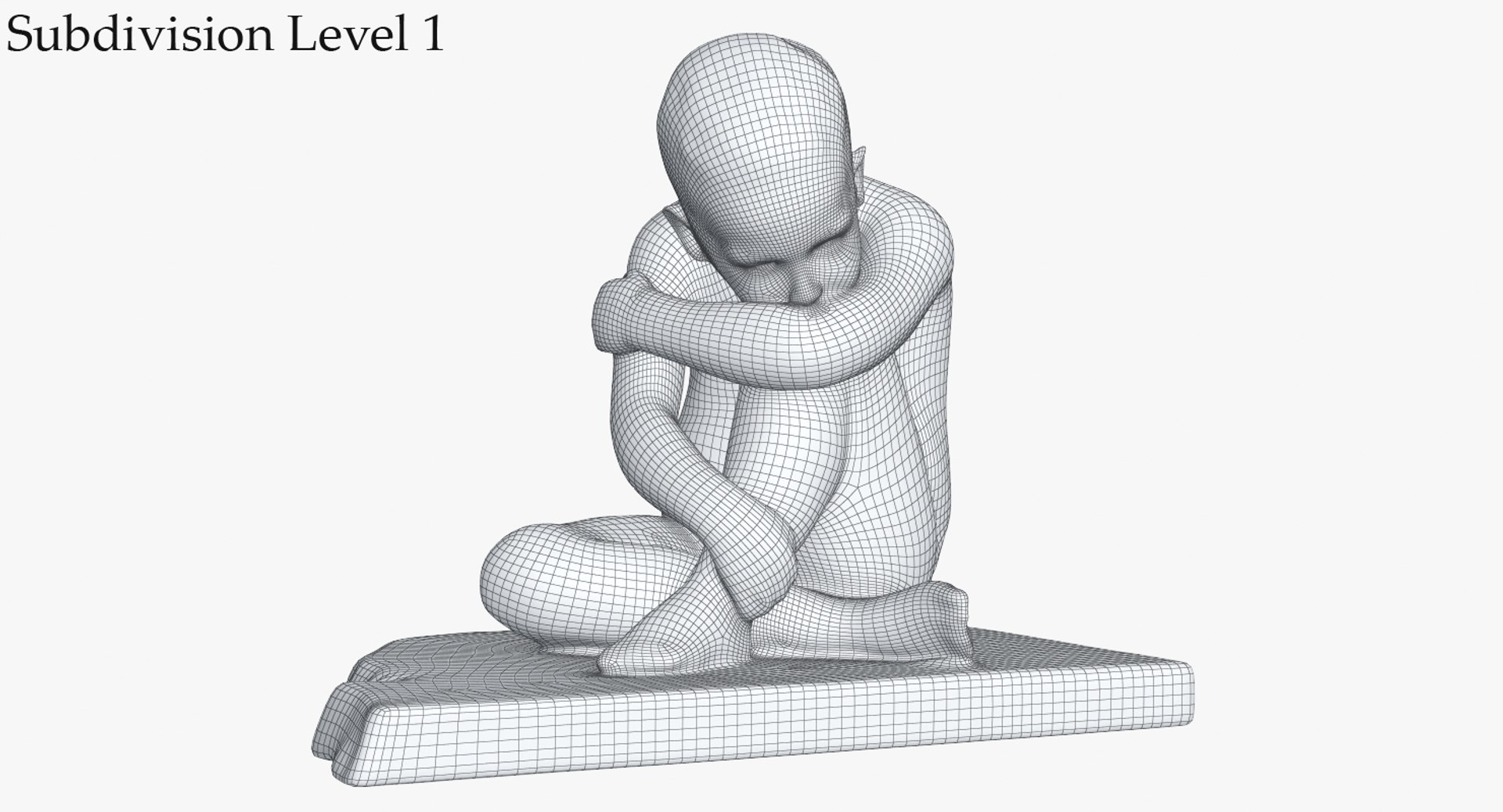 3D Sculpture Thinker Child Model - TurboSquid 1312619