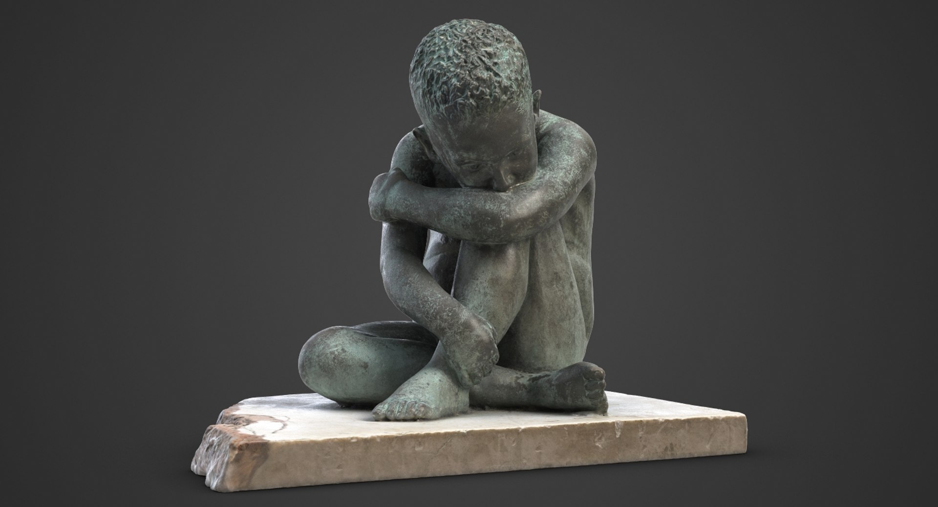 3D Sculpture Thinker Child Model - TurboSquid 1312619
