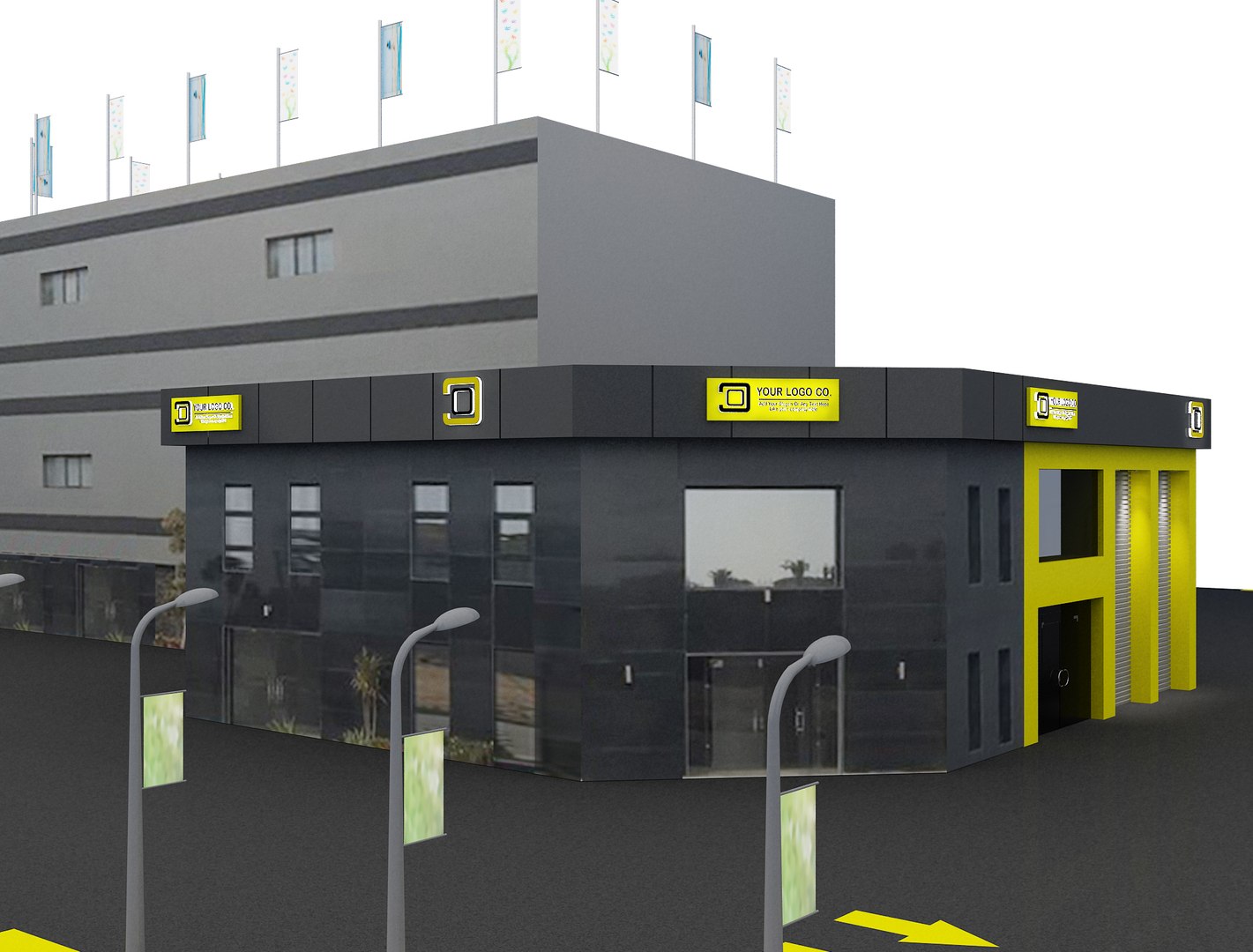 Car Service Entrance Logo Sign A607f Model - TurboSquid 1913533