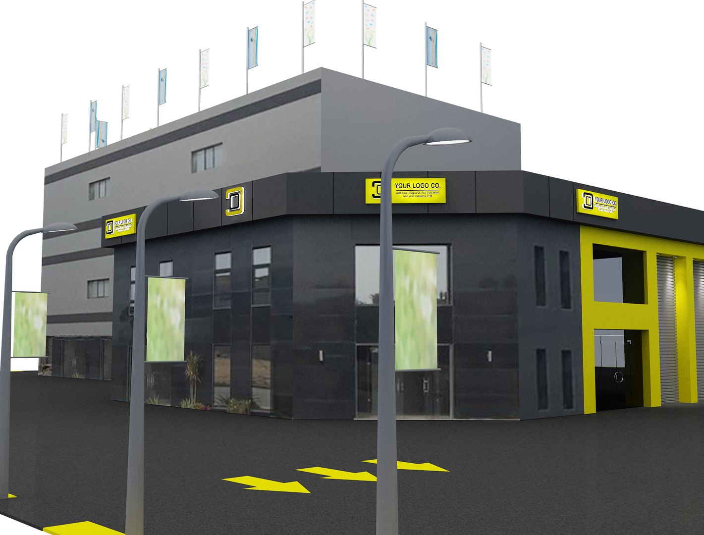 Car Service Entrance Logo Sign A607f Model - TurboSquid 1913533