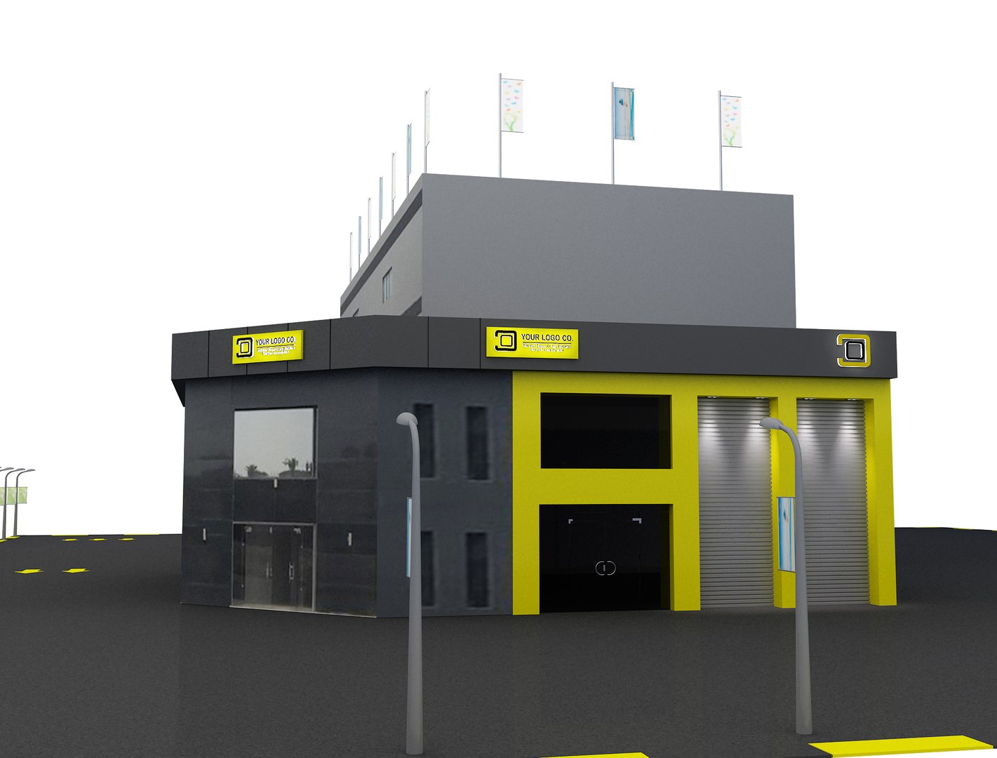 Car Service Entrance Logo Sign A607f Model - TurboSquid 1913533