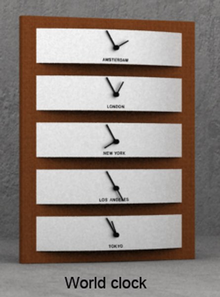 world clock 3d model