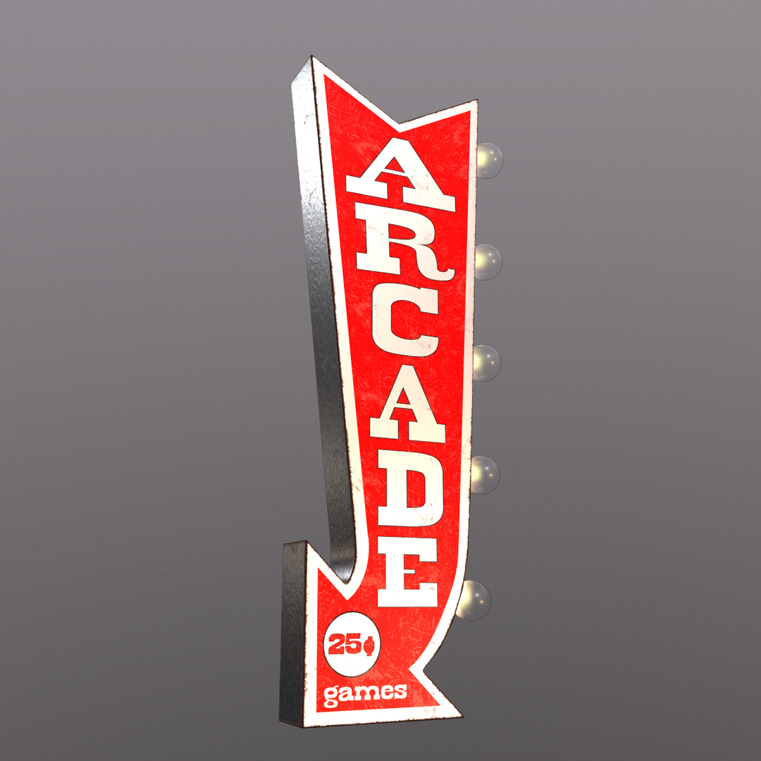 Vintage Arcade Games Marquee 3D Model - TurboSquid 1635551