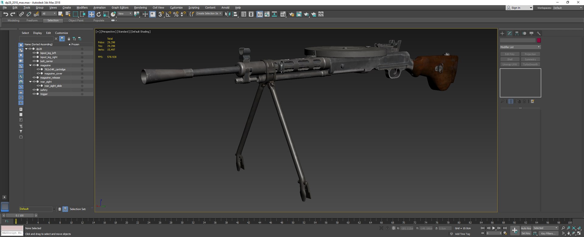 dp-28 7 weapon 3d model