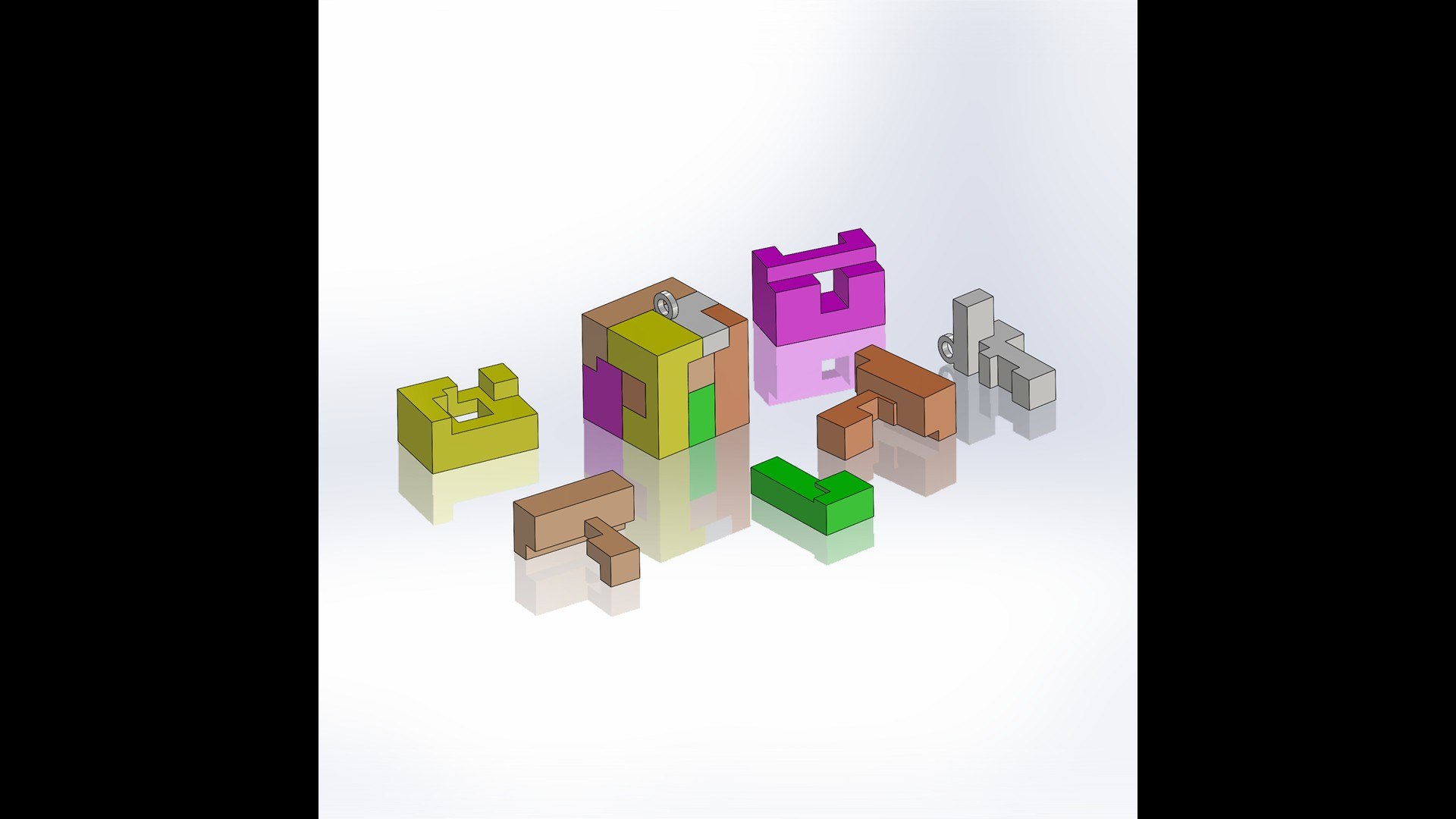 3D Model Puzzle Cube Keychain - TurboSquid 2512042