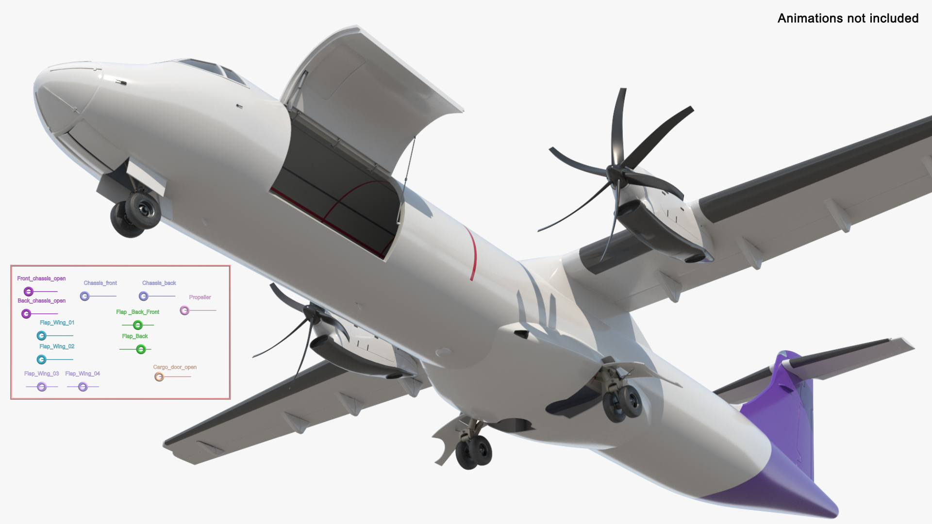Regional Cargo Aircraft With Twin Turboprops Rigged 3D Model ...