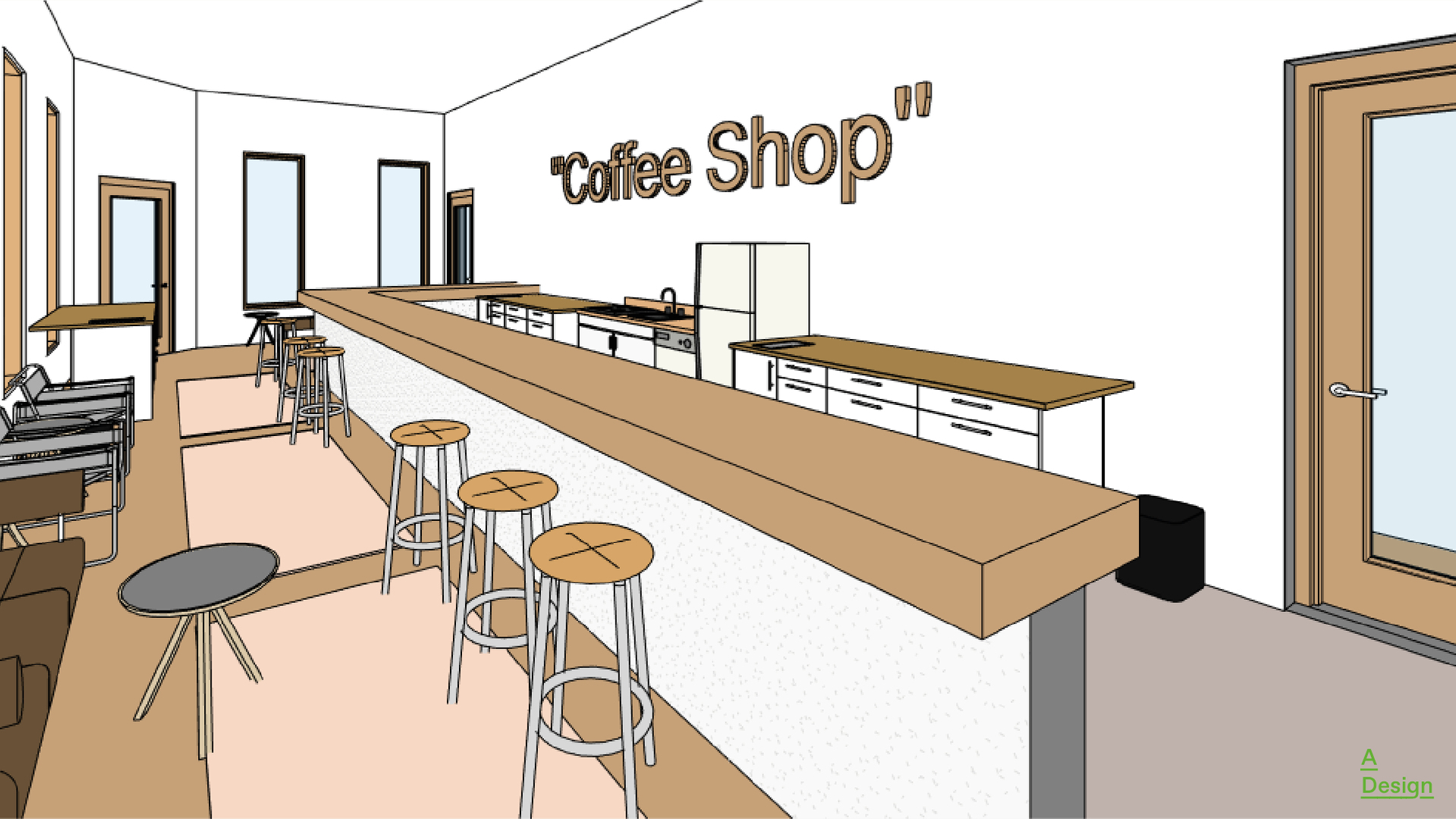 modelo 3d Cafetería - Modelo Revit - TurboSquid 2018315