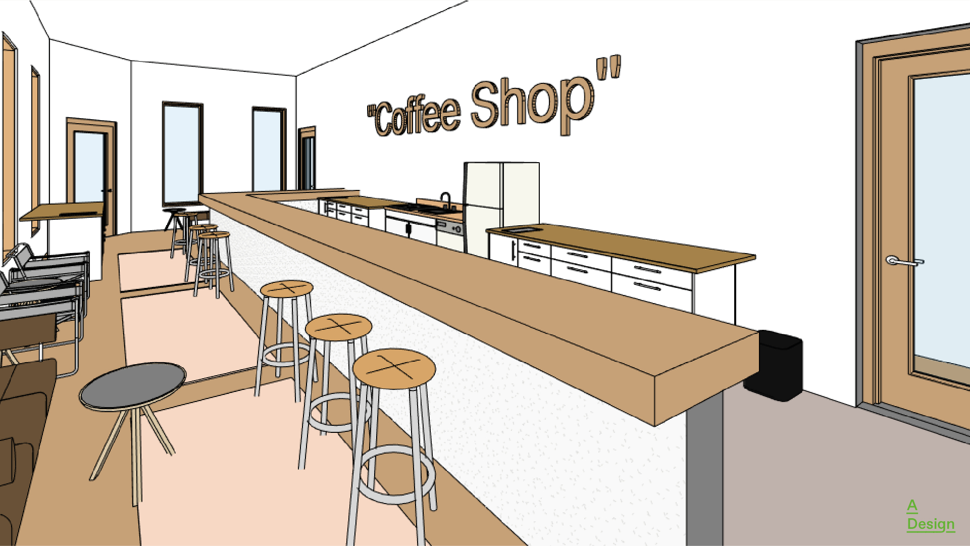 modelo 3d Cafetería - Modelo Revit - TurboSquid 2018315