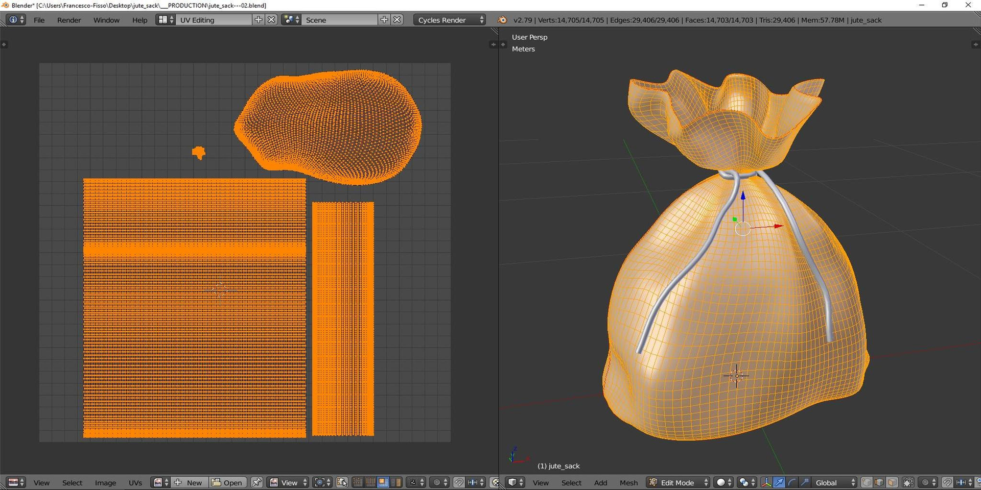 3D model jute sack - TurboSquid 1402017