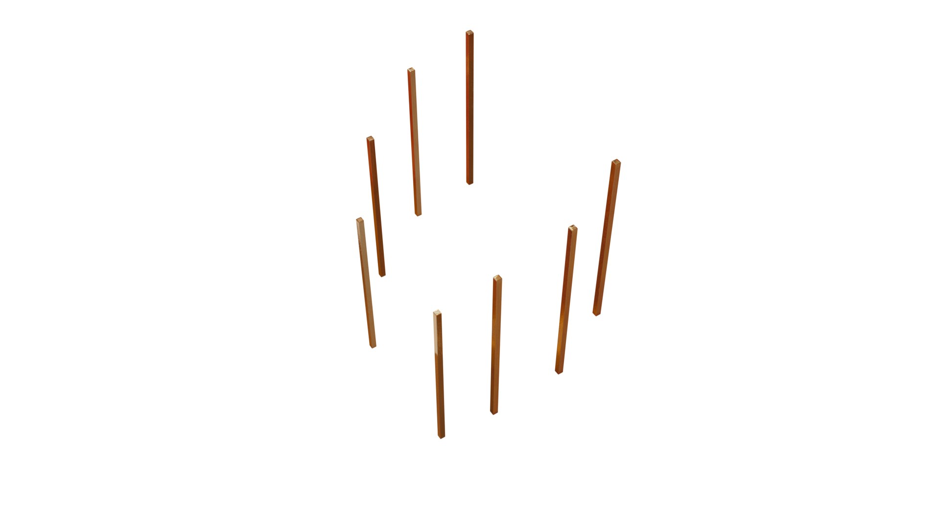 Golden Sticks For Environment Decoration 3D Model - TurboSquid 1817002