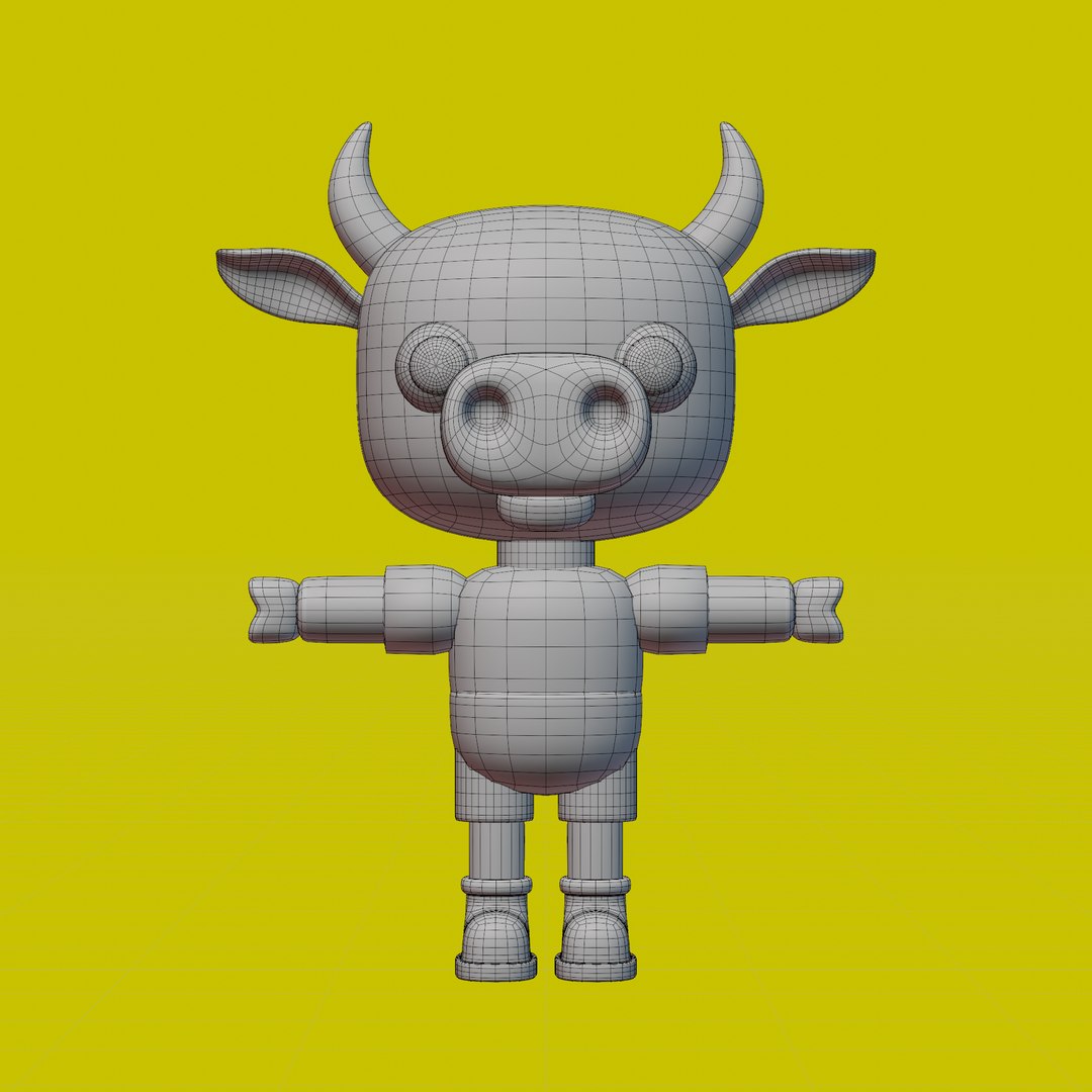 3D Bull Character Blender Cute Animals Model - TurboSquid 1991044