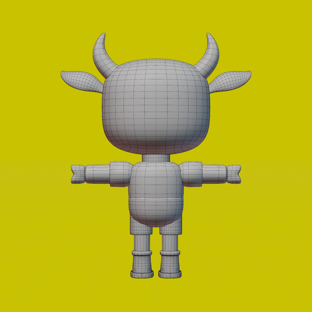 3D Bull Character Blender Cute Animals Model - TurboSquid 1991044