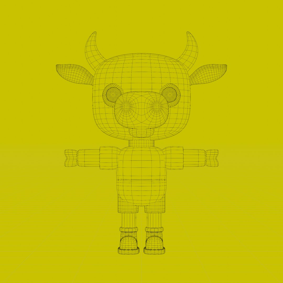 3D Bull Character Blender Cute Animals Model - TurboSquid 1991044