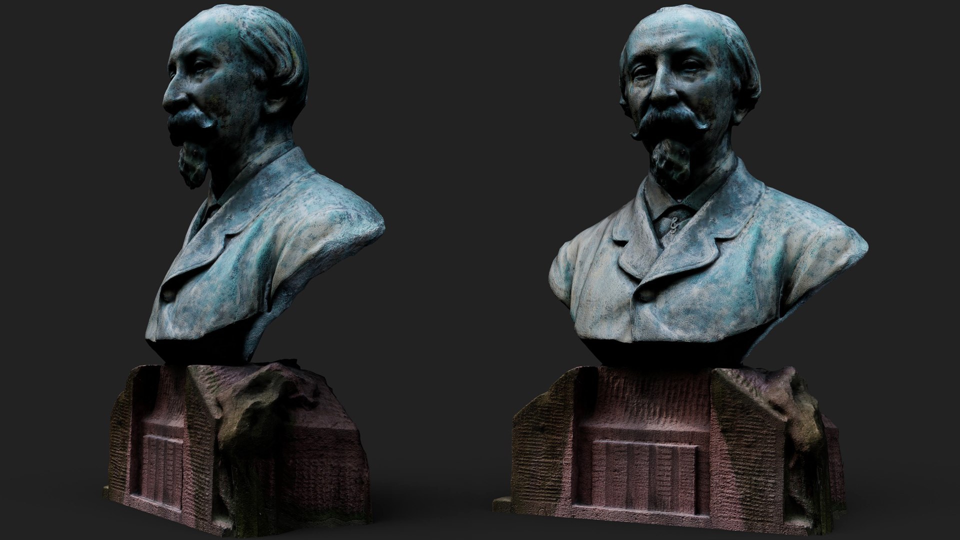 Monument Baroque Figure Bronze Head Torso Photogrammetry Model ...