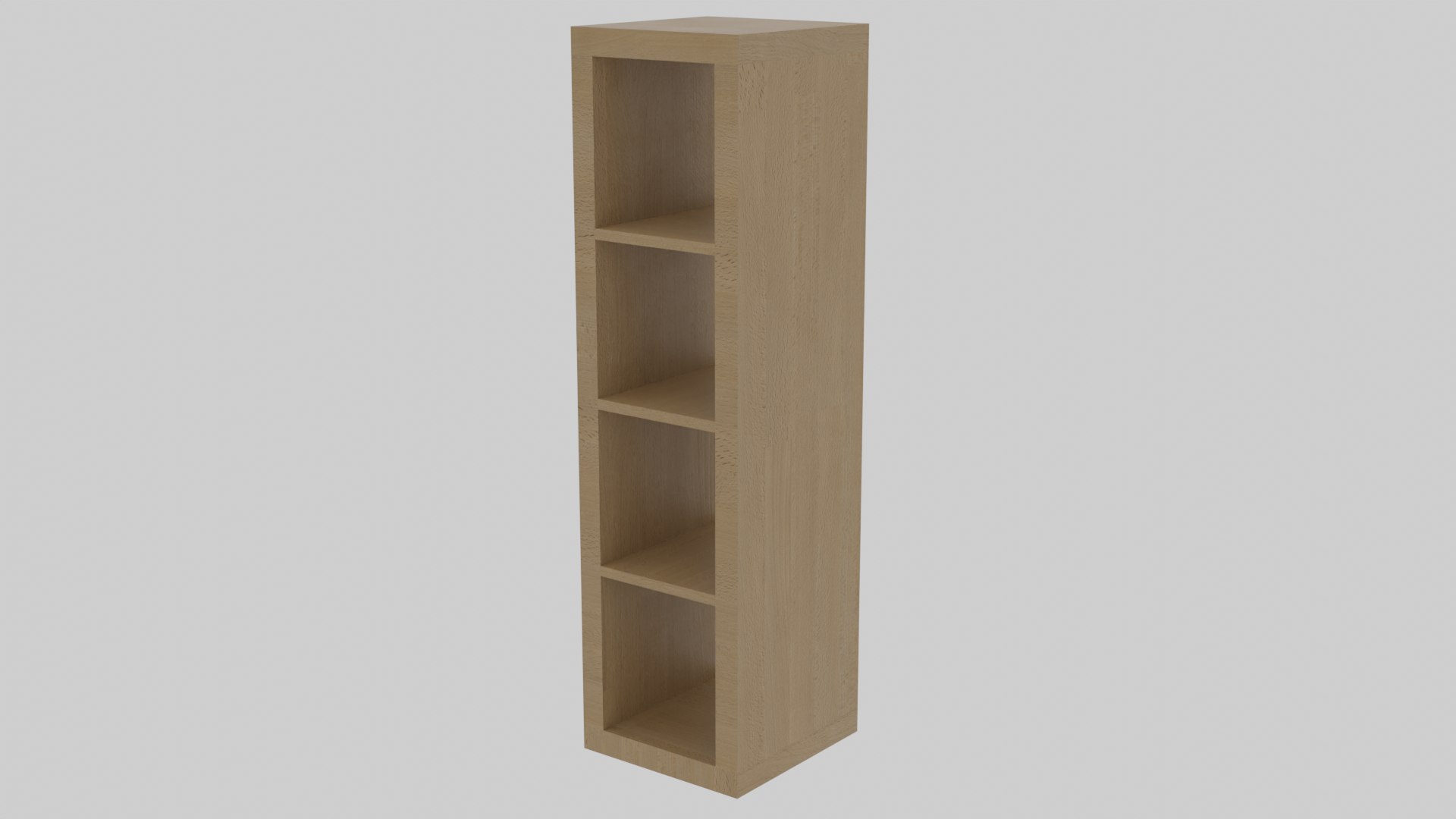 4 Compartment Wooden Open Shelf 3D model - TurboSquid 2152012