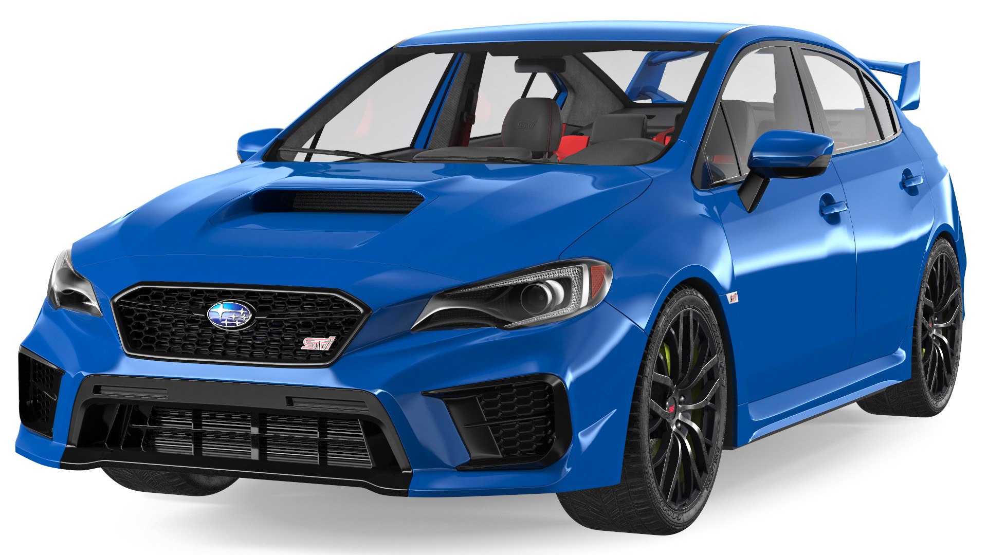 Subaru WRX STI 2021 Sedan Blue 3D - TurboSquid 2020756