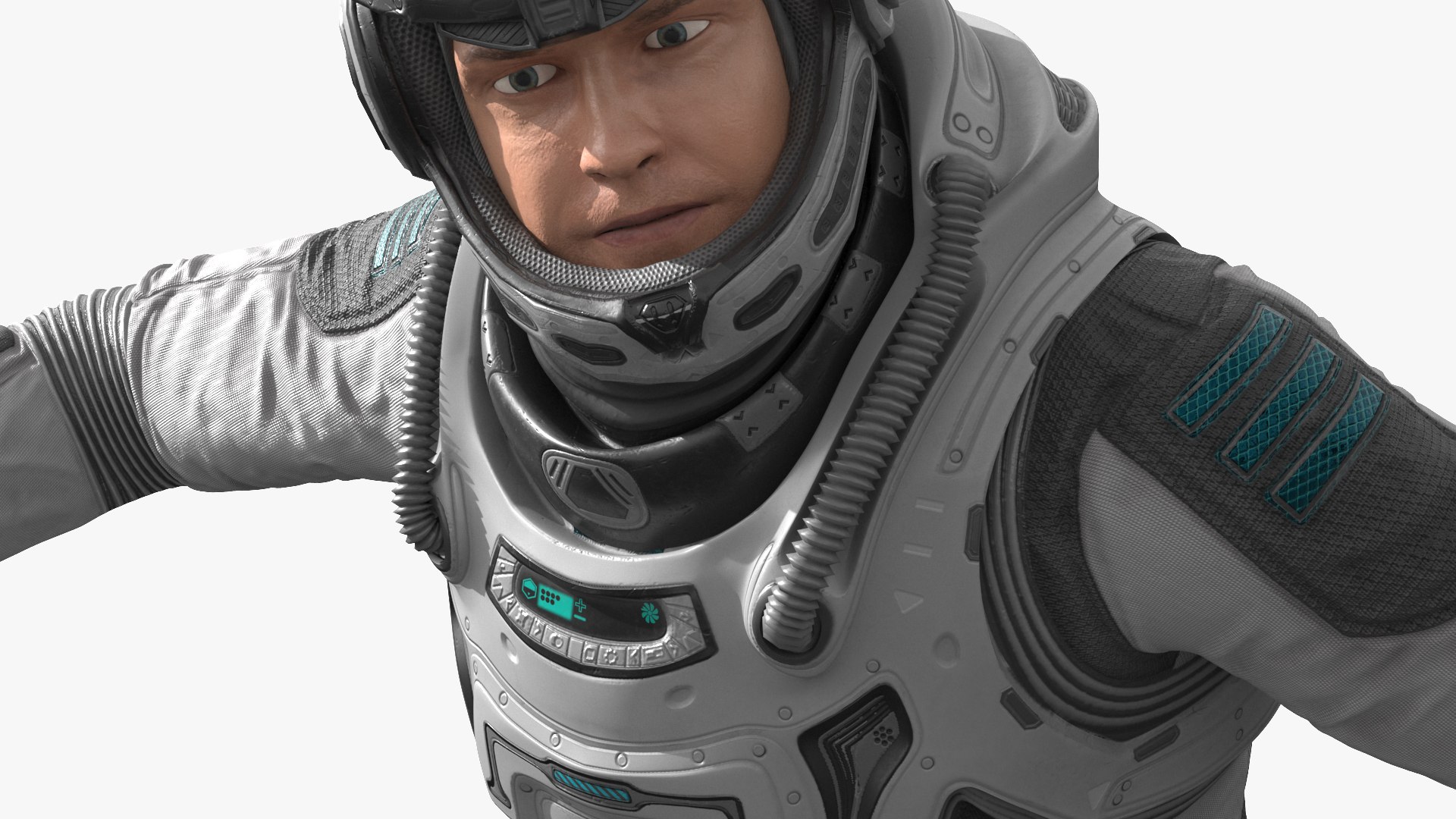 Futuristic Astronaut In Spacesuit No Visor Rigged For Maya 3D Model ...