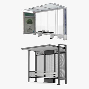 Collection Bus Stop Enclosure 3D Models for Download | TurboSquid