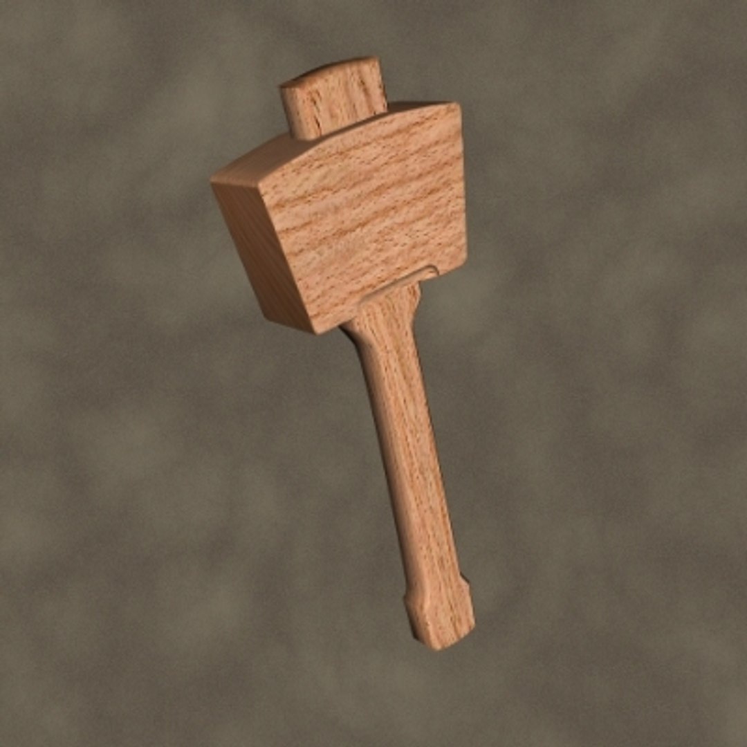 Wooden Mallet Zipped 3d Model
