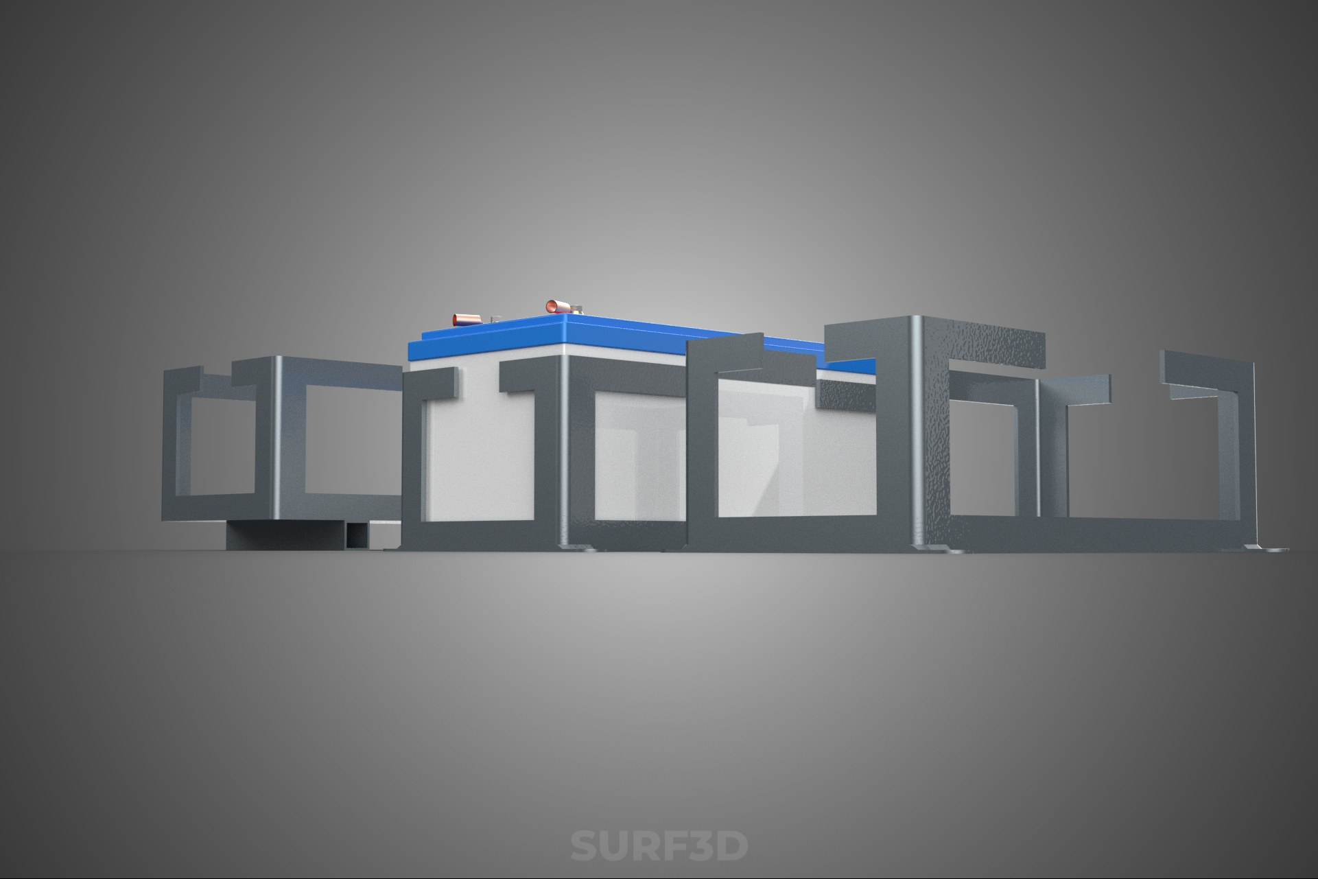 modelo 3d SOPORTE DE LA CAJA BANDEJA ALOJAMIENTO DE LA BATERÍA SOPORTE ...