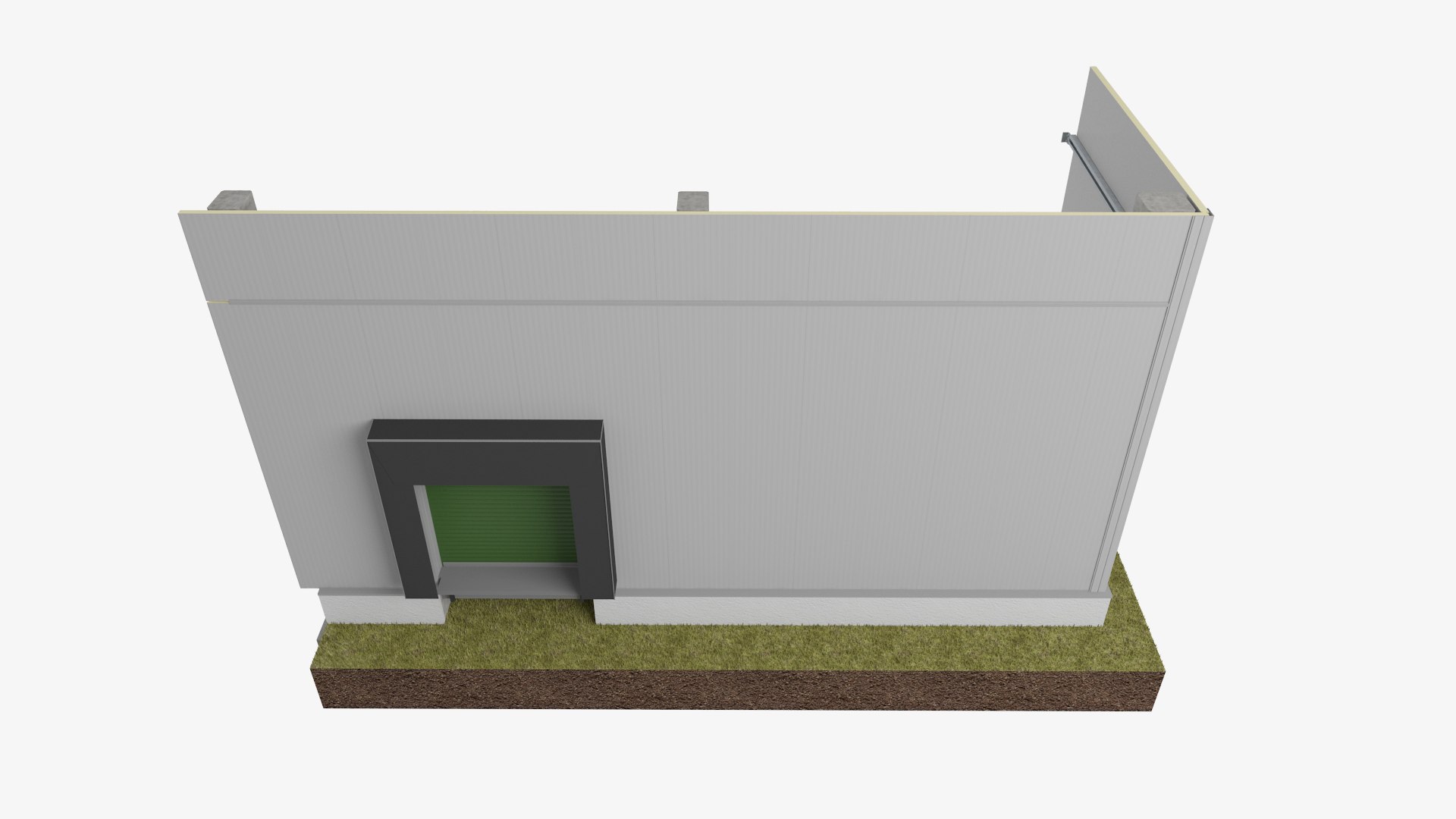 Industry Hall Section Model - TurboSquid 1886092