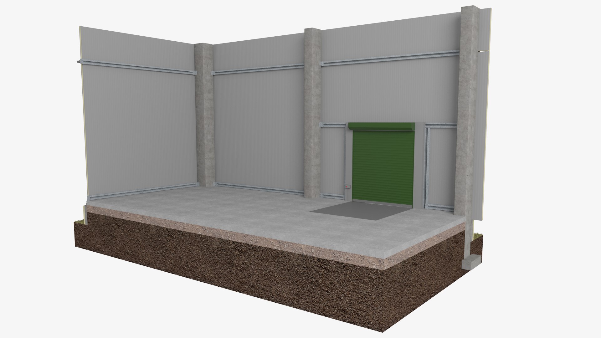Industry Hall Section Model - TurboSquid 1886092