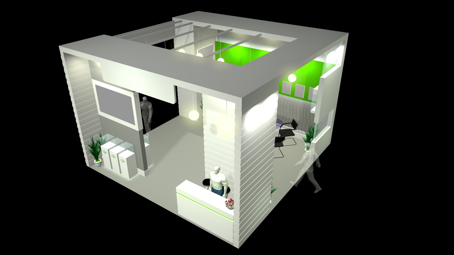 6x6 Stand Design 3 Side Open 3D Model - TurboSquid 1866649