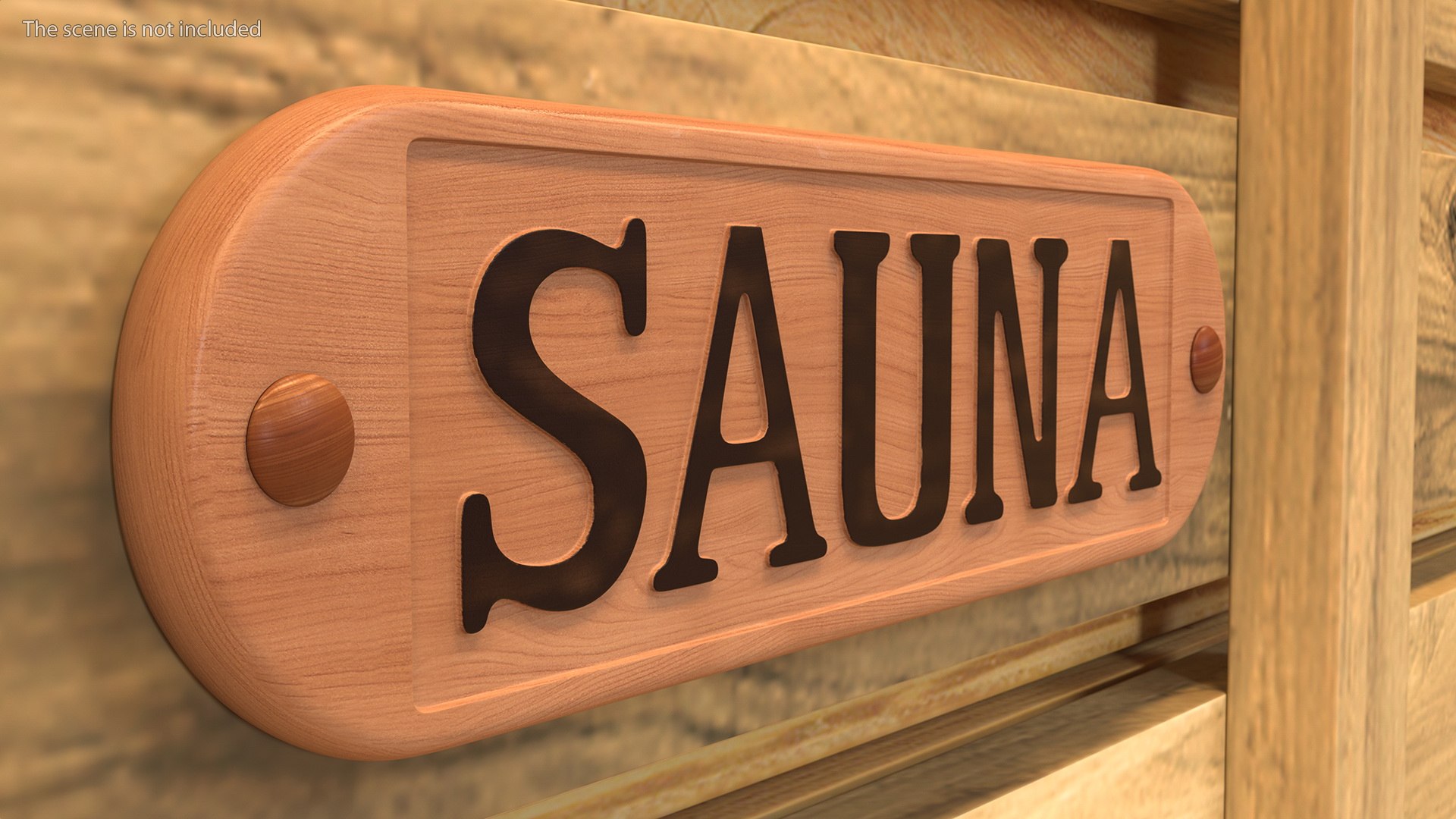 3D wooden sauna sign wood board - TurboSquid 1692574