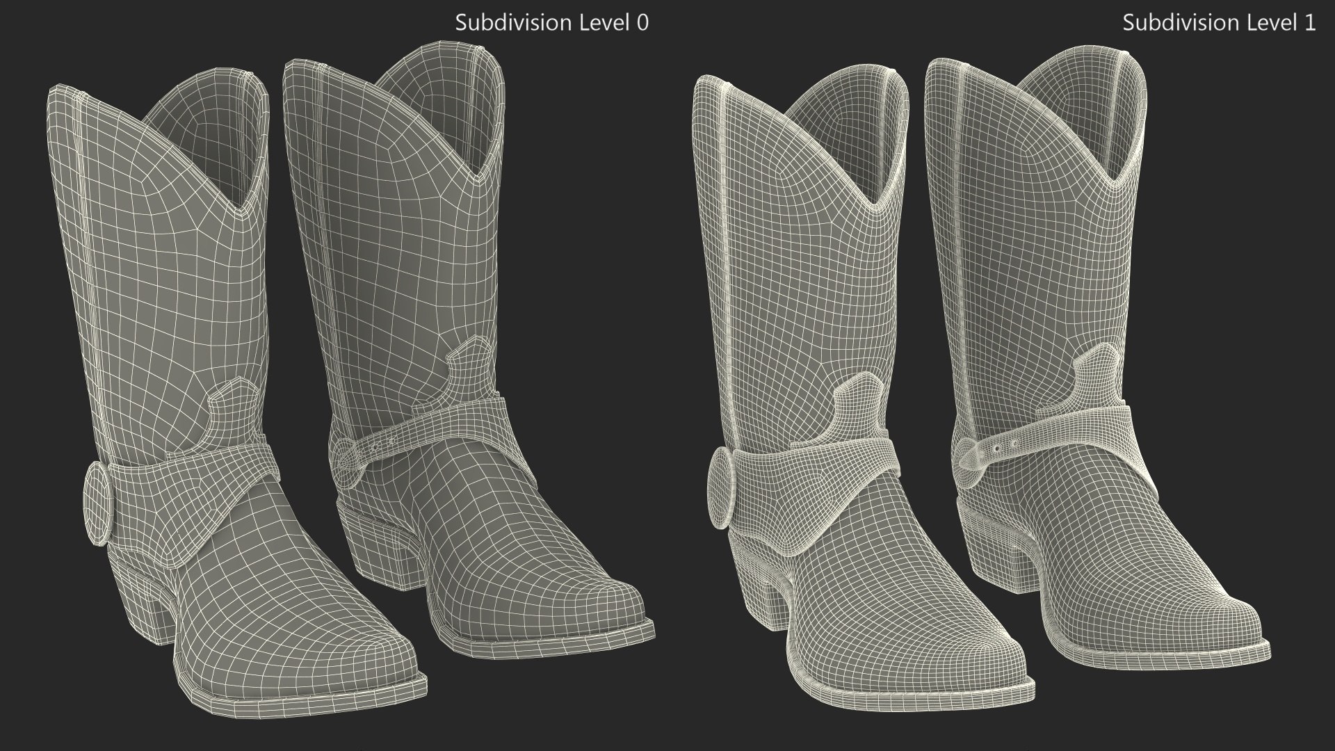 Western Cowboy Boots With Flame Pattern 3D Model - TurboSquid 2240355