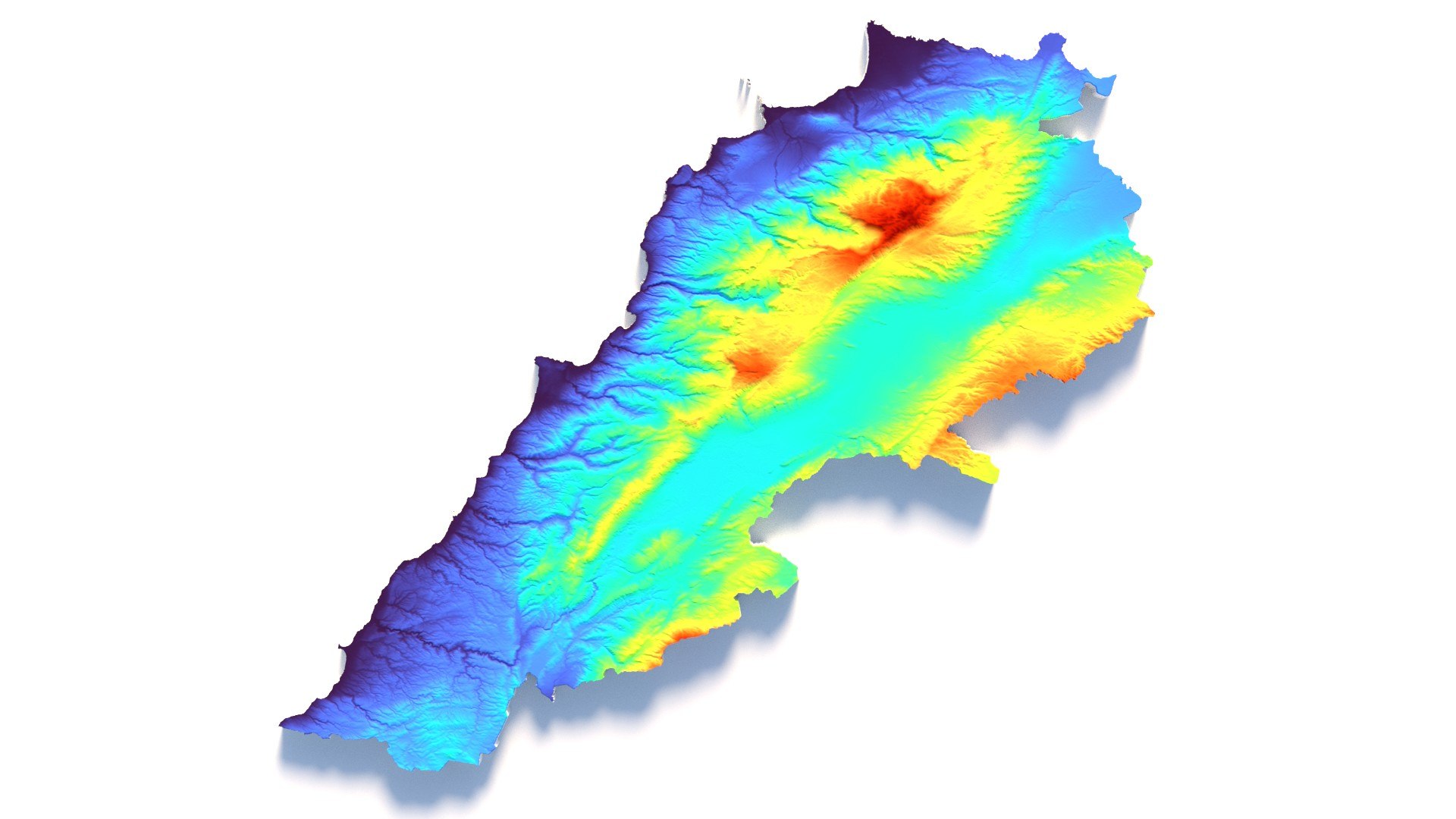 Lebanon Terrain Map 3D Model - TurboSquid 2336508