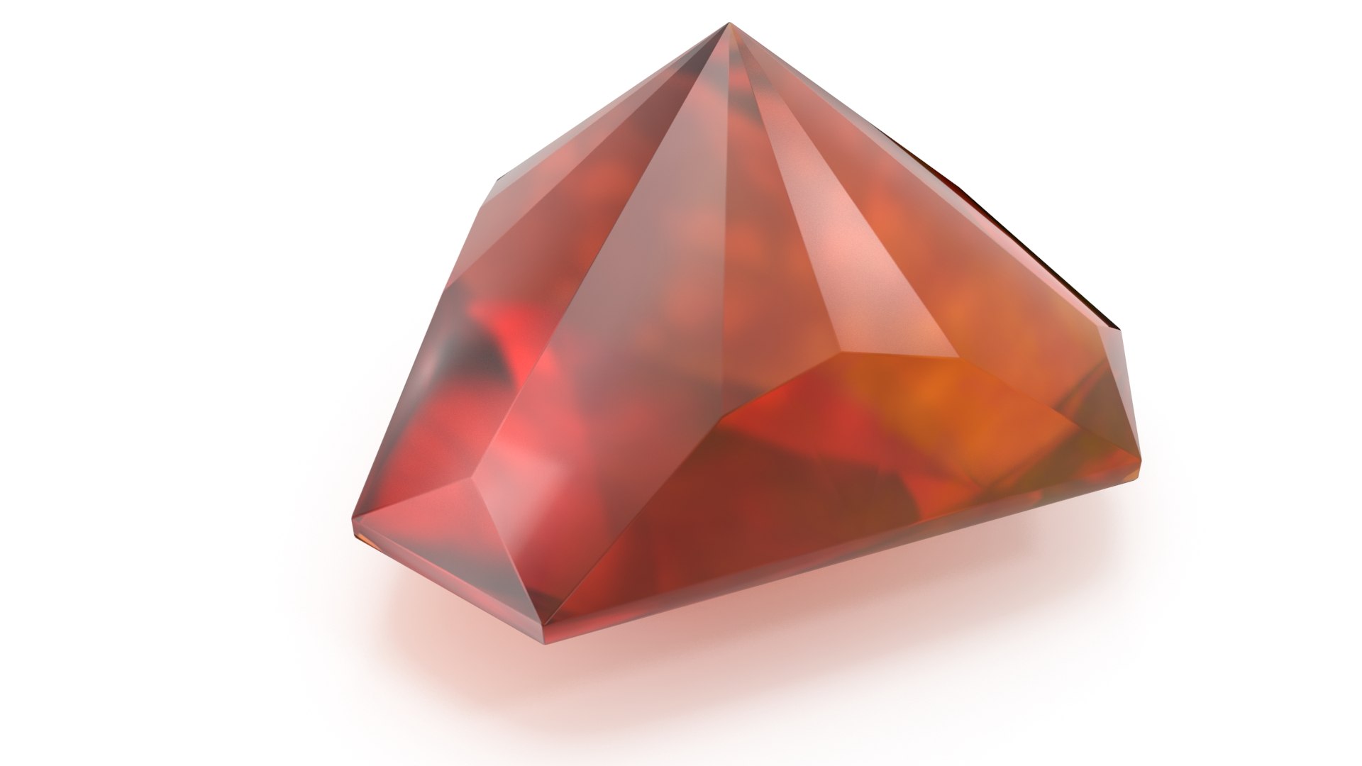 Shield Step Cut Amber 3D model - TurboSquid 1857901
