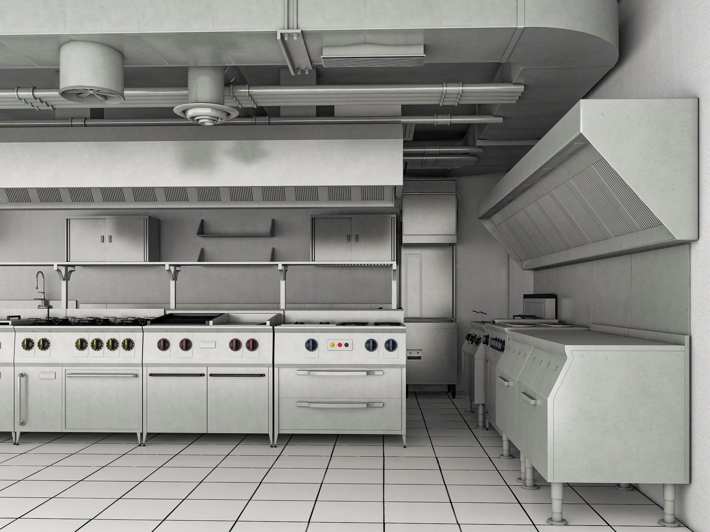 3D model Commercial Kitchen 3 - TurboSquid 2094158