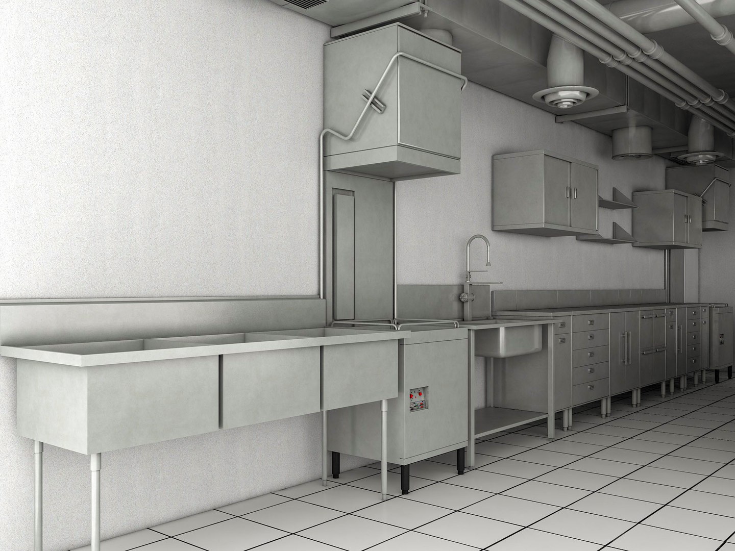 3D model Commercial Kitchen 3 - TurboSquid 2094158