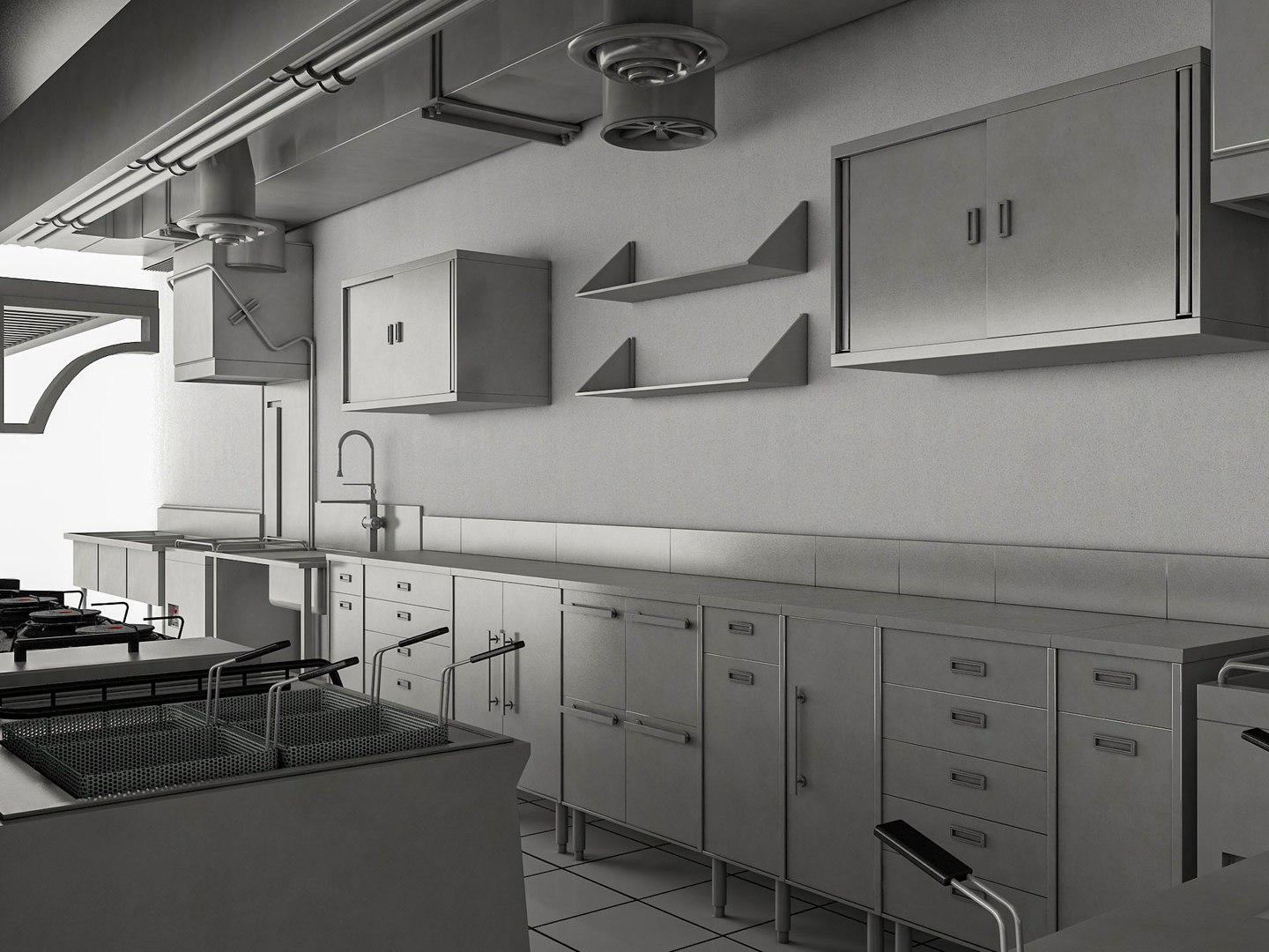 3D model Commercial Kitchen 3 - TurboSquid 2094158