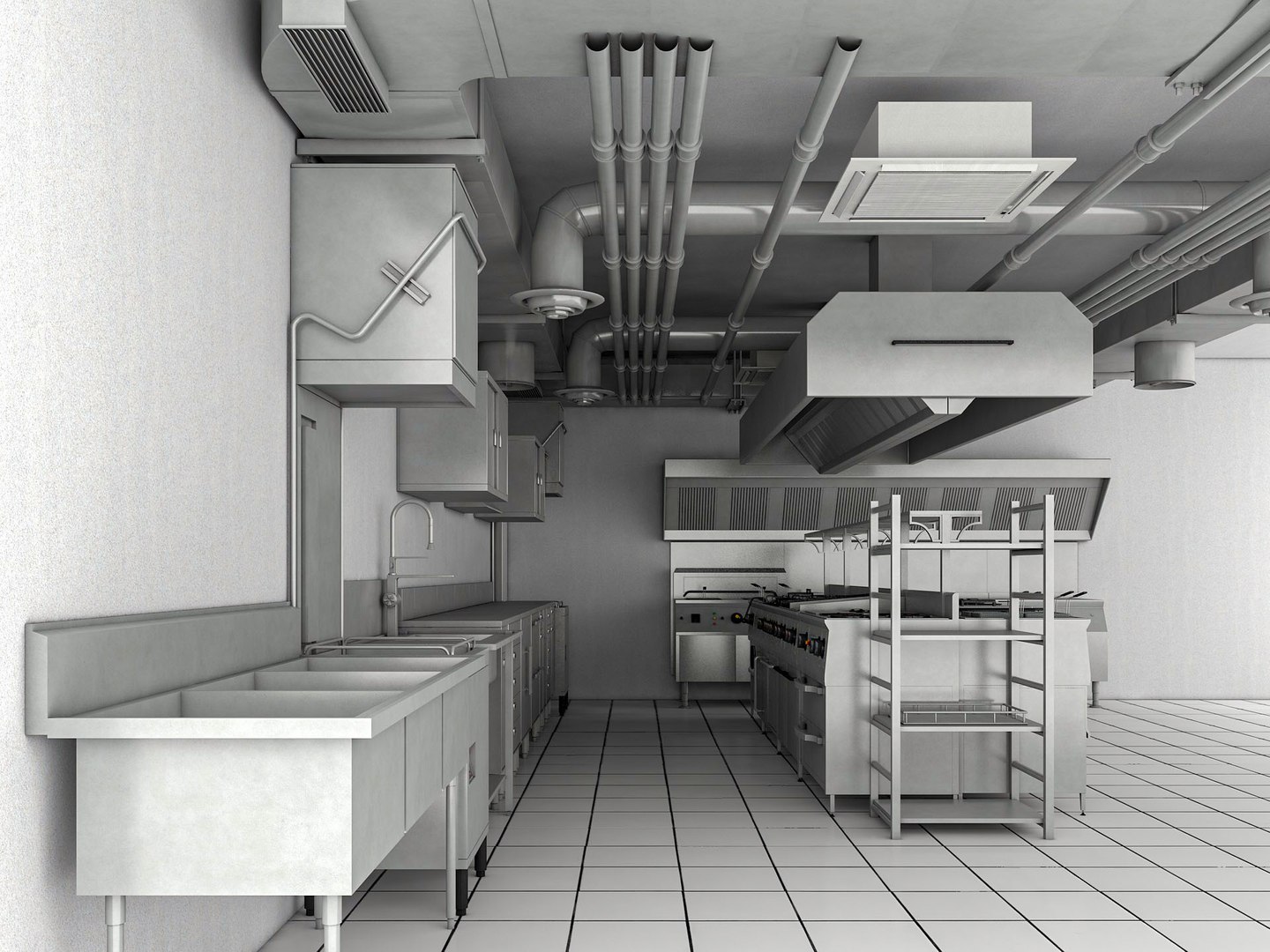 3D model Commercial Kitchen 3 - TurboSquid 2094158