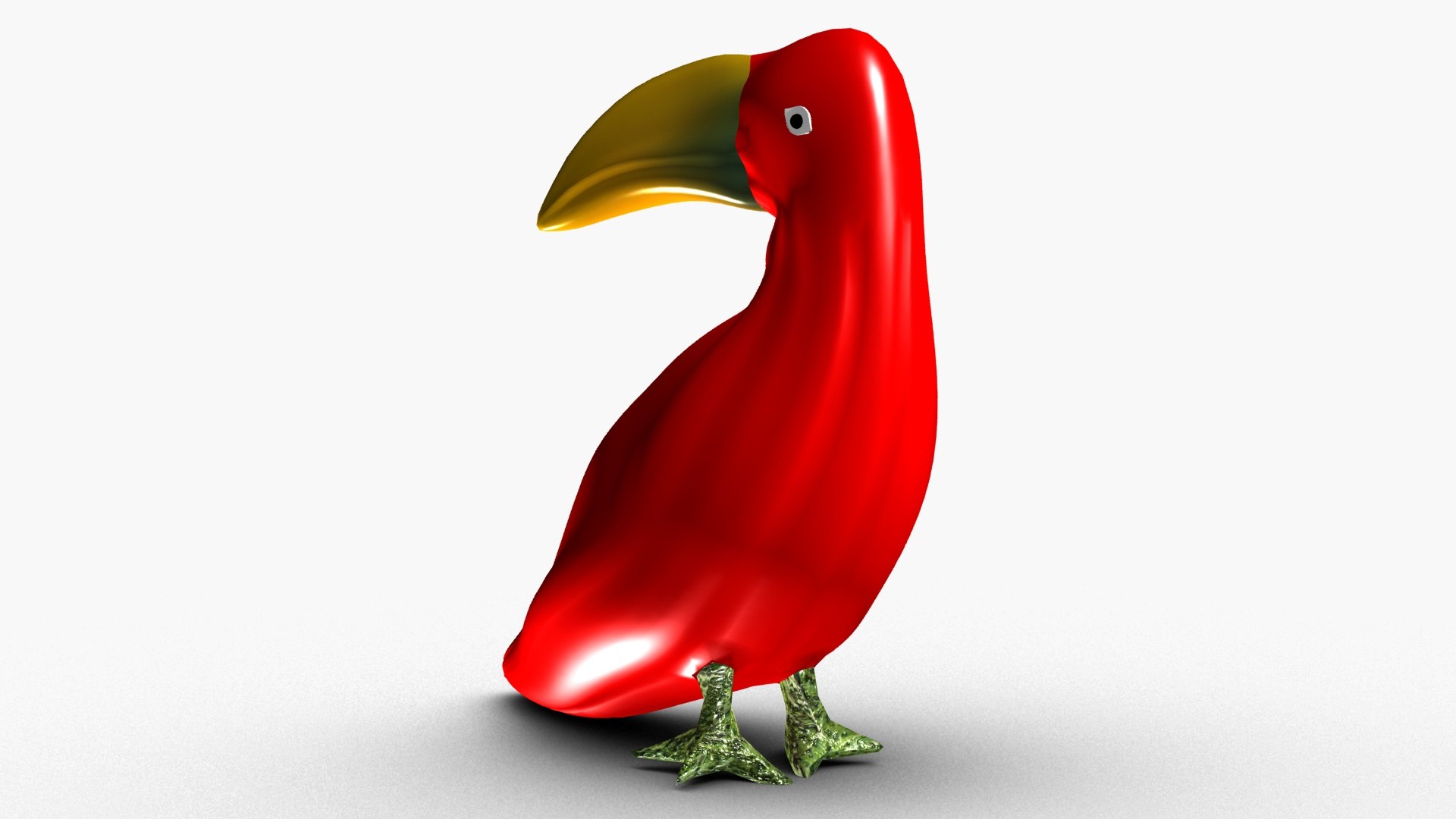 3D Red Pepper Bird Model - TurboSquid 1646288