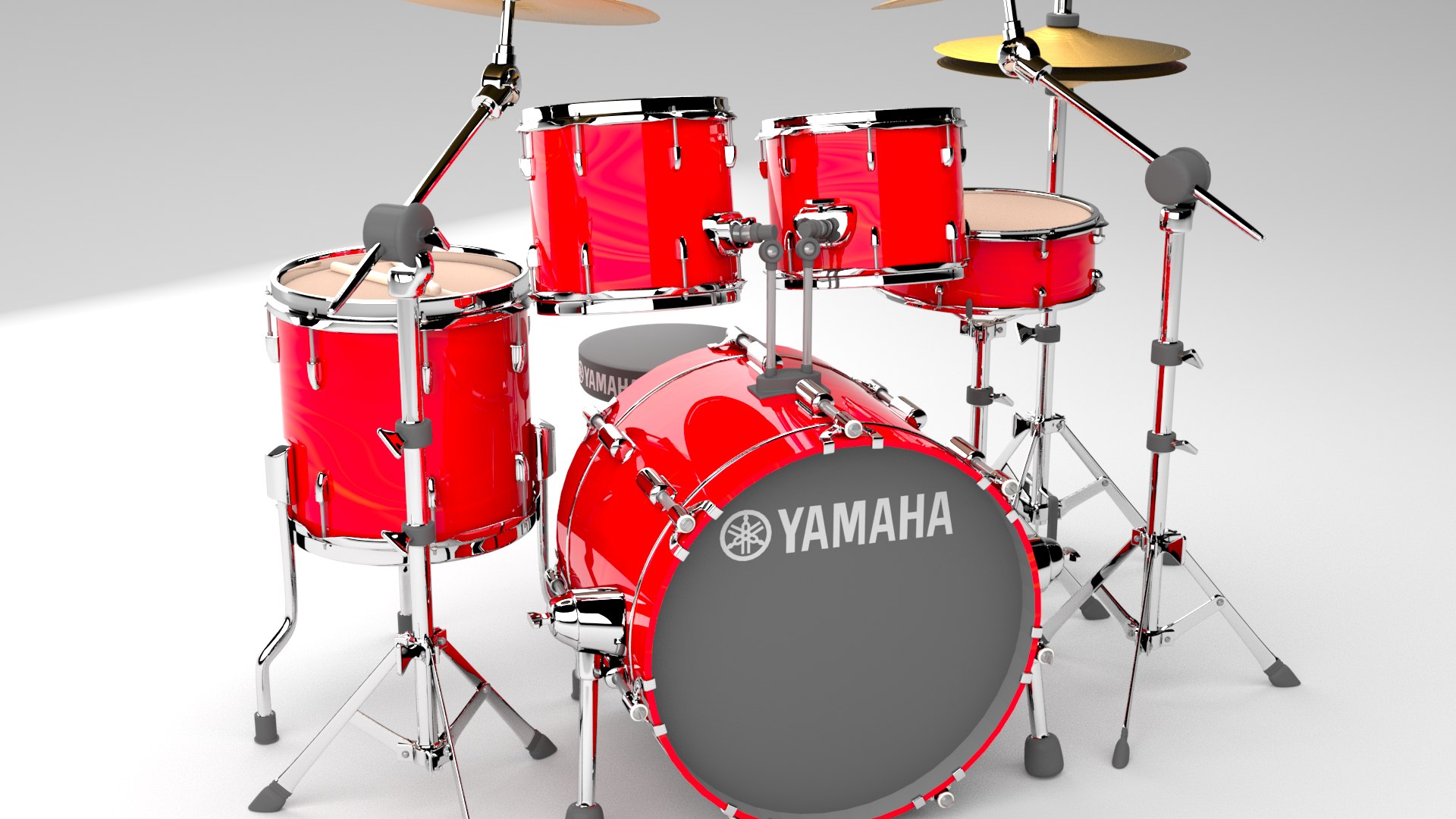 3D Model Yamaha Drum Kit - TurboSquid 1982404