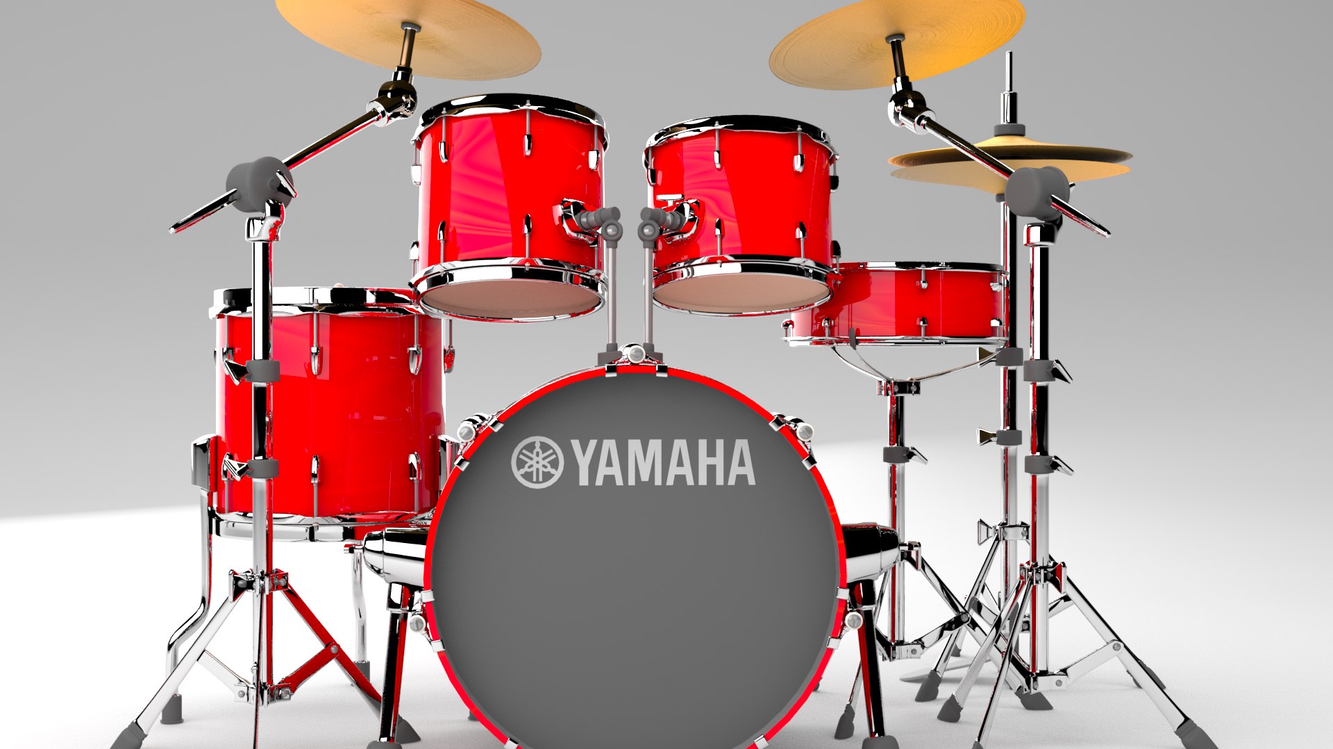 3D Model Yamaha Drum Kit - TurboSquid 1982404