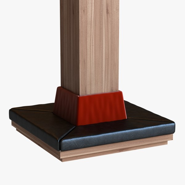 wood column seat square 3d model