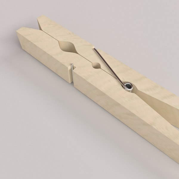 3d wooden clothespin model