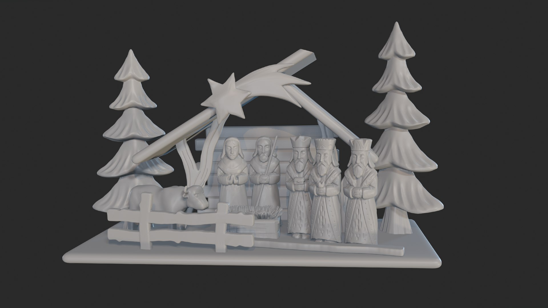 3D Wooden Nativity Scene - TurboSquid 2334763