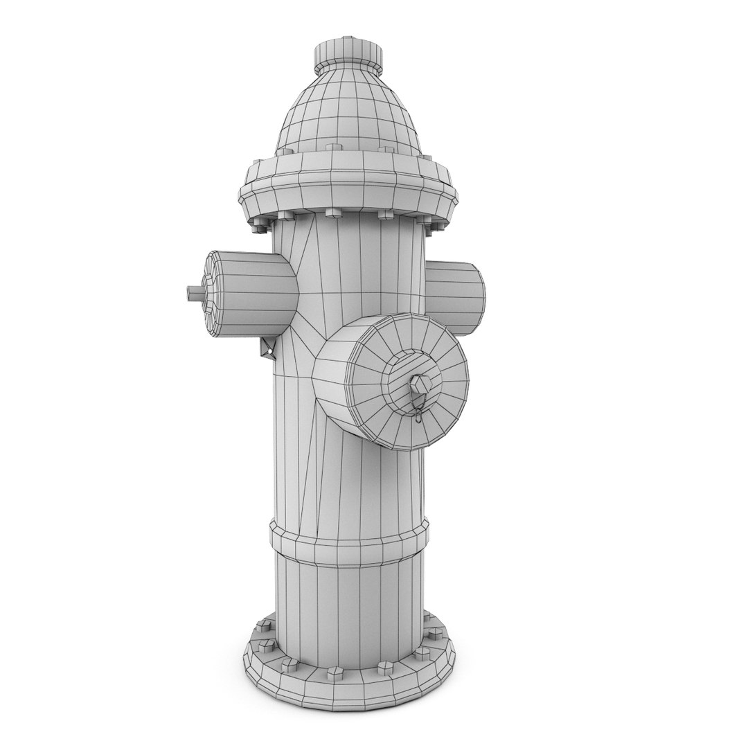 3d asset hydrant model