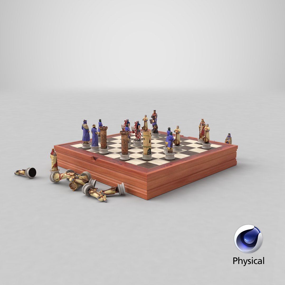 Chess board set 01 3D - TurboSquid 1569652